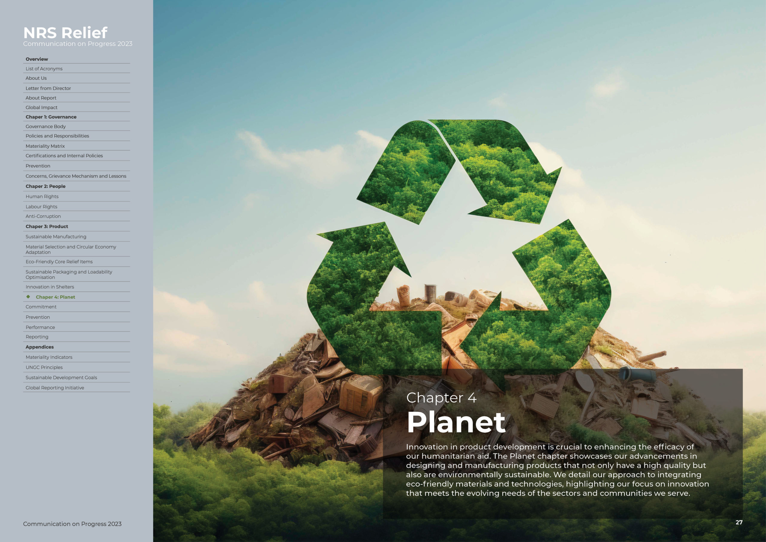 Evolution: NRS Relief’s 2023 Communication on Progress Report